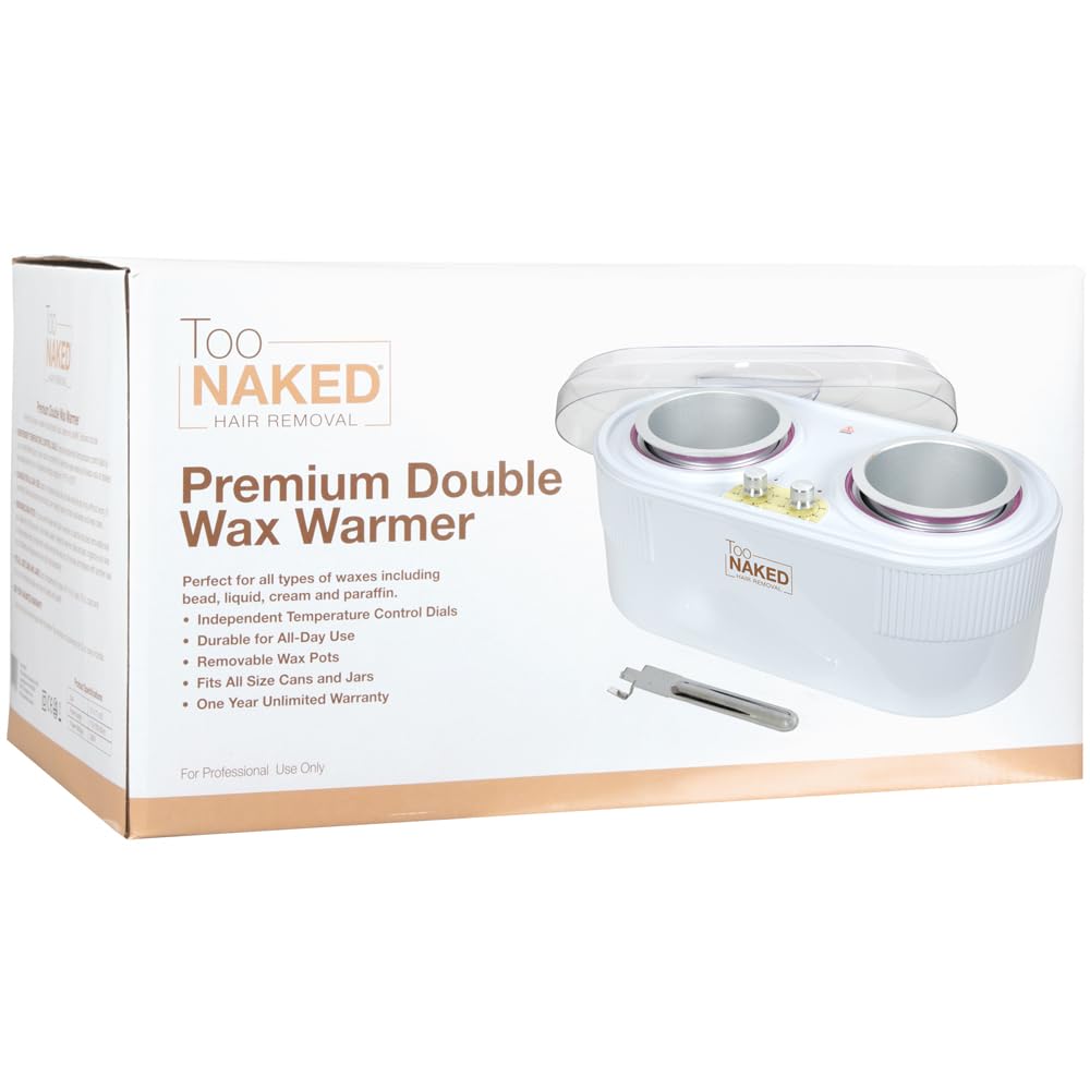 TOO NAKED HAIR REMOVAL Premium Double Wax Warmer, Dual Hair Removal Paraffin Wax Warmer with Adjustable Temperature Controls