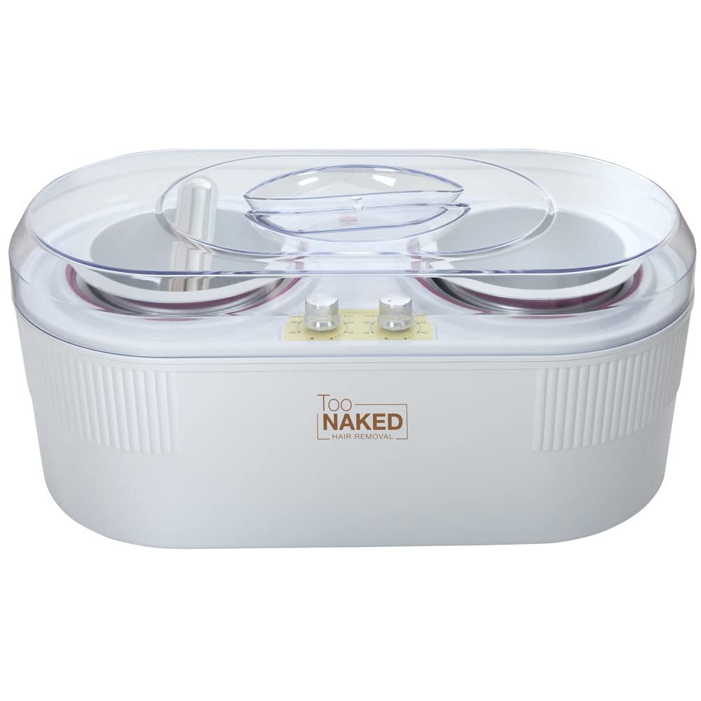 TOO NAKED HAIR REMOVAL Premium Double Wax Warmer, Dual Hair Removal Paraffin Wax Warmer with Adjustable Temperature Controls