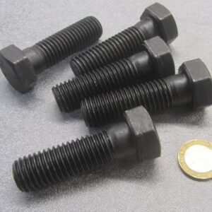 Generic Class 10.9 Steel Hex Bolts M18 x 2.5 mm x 60 mm Long PT 5 pcs, Bolt-1699-21-11, Black