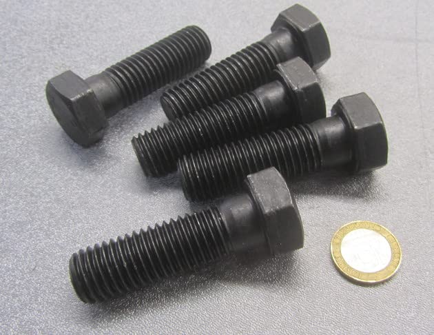 Generic Class 10.9 Steel Hex Bolts M18 x 2.5 mm x 60 mm Long PT 5 pcs, Bolt-1699-21-11, Black