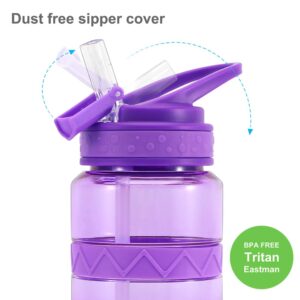 Home Tune 23oz Water Bottle with Straw, BPA Free Tritan, Leak Proof, Dust Proof Flip Straw, Easy Clean, Carry Handle - Unicorn