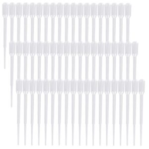 100 pieces 2ml plastic transfer pipettes, disposable graduated transfer pipettes dropper, calibrated graduated eye dropper suitable for lip gloss transfer essential oils science laboratory experiment