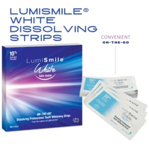 LumiSmiles Teeth Whitening Strips, Dissolving Professional Whitening Strips, 14 Treatments 28 Strips Formulated with 10% Hydrogen Peroxide. from The Makers of Lumineers