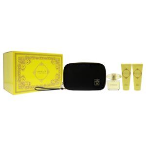 Versace Versace Yellow Diamond Women 3oz EDT Spray, 3.4oz Shower Gel, 3.4oz Body Lotion, Bag 4 Pc Gift Set