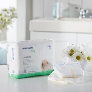 McKesson Baby Diapers for Newborns - Disposable, Breathable, Navel Cut-Out - 0 to 10 lbs, 20 Count, 1 Pack