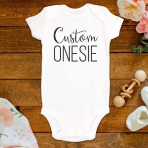 Kate & Meri Custom Onesie© / Bodysuit | Personalized Baby Onesie (3-6M, Black)