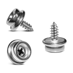 yeebeny stainless steel screws marine grade boat canvas snaps 3/8" inch diameter stainless steel, snaps for boat cover, snap screw stud, made of high-quality materials, not easy to corrode (24pcs)