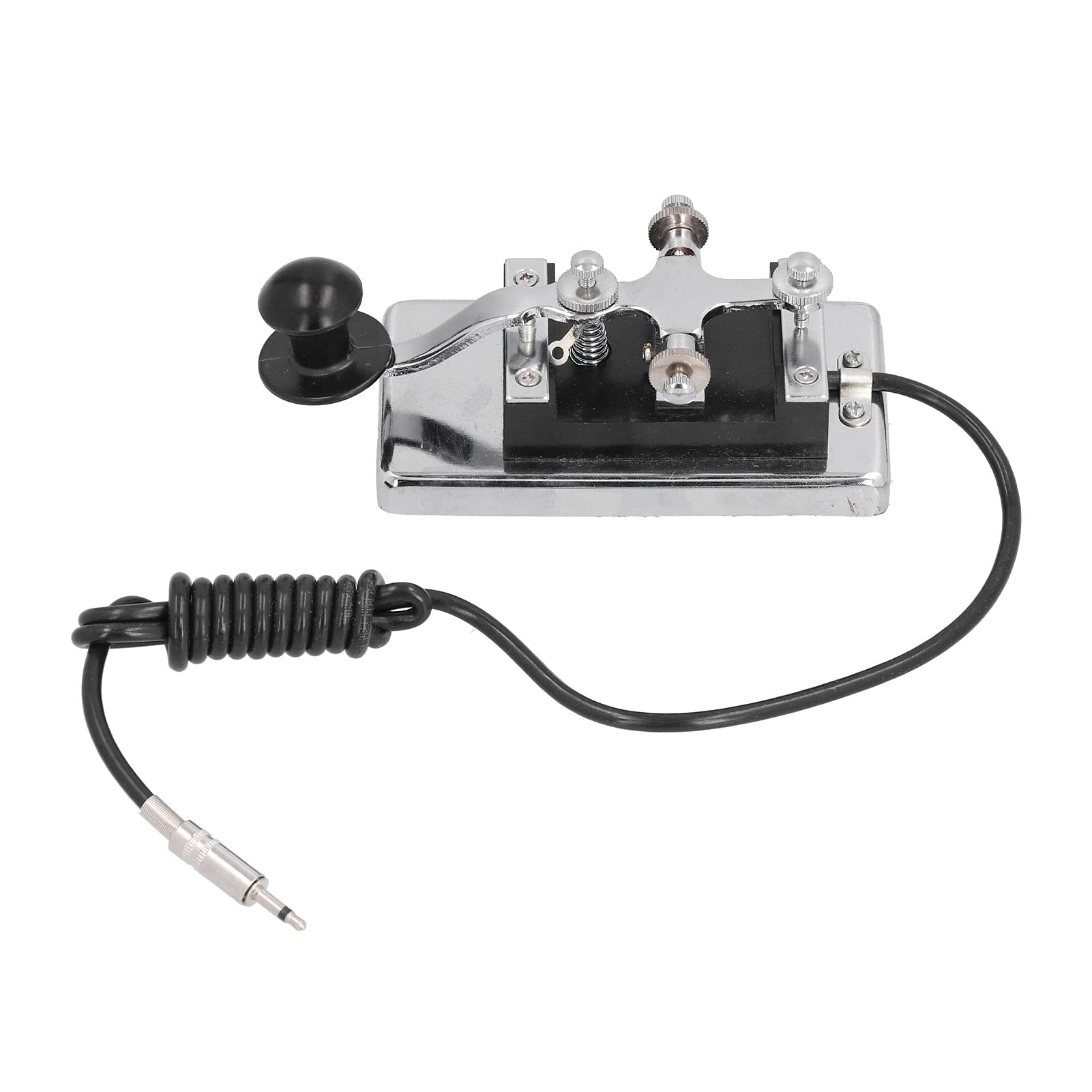 Liccx Morse CW Telegraph, Professional Morse CW Telegraph Straight Key, Stainless Steel CW Telegraph, Morse Communication,HY‑K4,