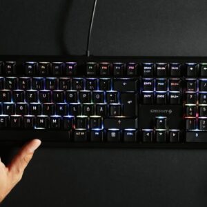 Cherry MX RGB Mechanical Keyboard with MX Red Silent Gold-Crosspoint Key switches for typists, Programmers, Creator, Coder, Work in The Office or at Home G80-3000N RGB (Full Size)