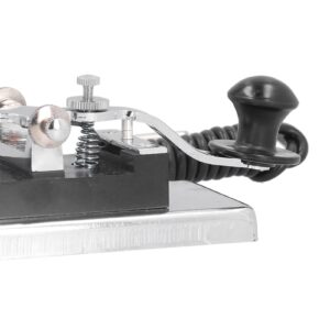 Liccx Morse CW Telegraph, Professional Morse CW Telegraph Straight Key, Stainless Steel CW Telegraph, Morse Communication,HY‑K4,