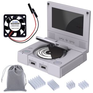 retroflag pistation case with 4.3 inch lcd screen, 2 stereo speakers, safe shutdown safe reset, pi 4 fan, pi 4 heatsinks for raspberry pi 4 model b