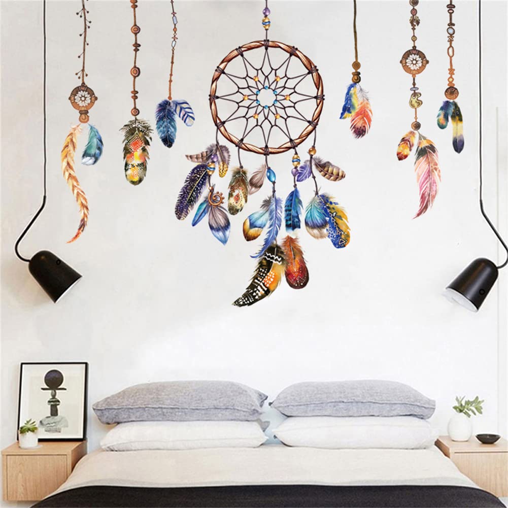 Dream Catcher Wall Stickers Decals,YXY LLC Dream Catcher Feathers Wall Stickers for Bedroom Kids Room Decoration (Dream Catcher)