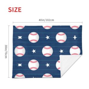 ISMV Swaddle Blankets Baseballs in Blue with Stars Newborn Blanket Baby Blanket Comfy Nursing Blanket Durable Receiving Blanket for Baby Girl Or Boy