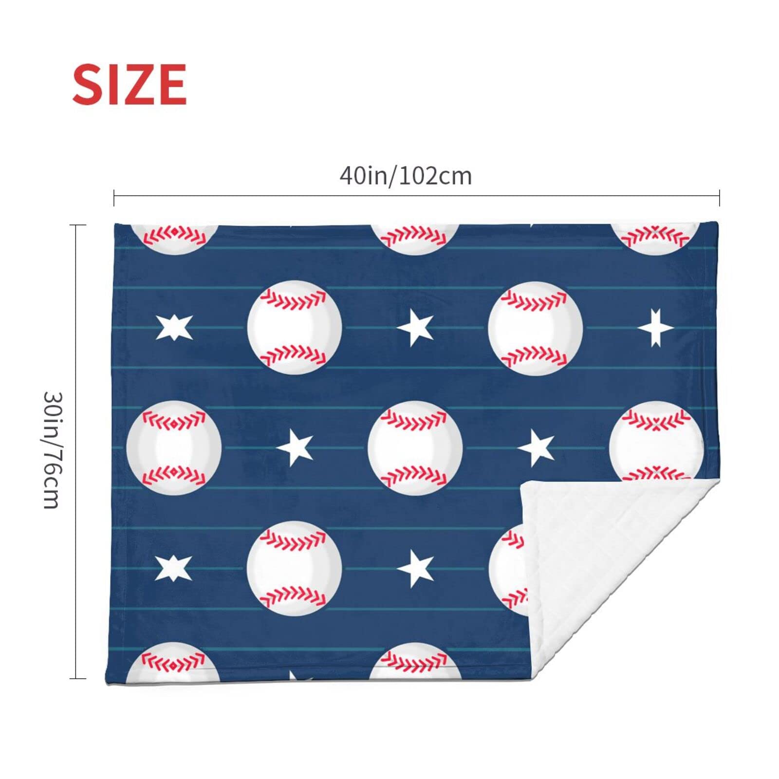 ISMV Swaddle Blankets Baseballs in Blue with Stars Newborn Blanket Baby Blanket Comfy Nursing Blanket Durable Receiving Blanket for Baby Girl Or Boy