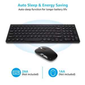 MEANHIGH Wireless Keyboard and Mouse Combo, 2.4G Cordless Mouse and Keyboard Set with Numeric Keypad, Ultra-Slim, Compact, Quiet, Full Size for Windows, Mac, Computer, Desktop, PC, Notebook, Laptop