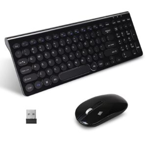 meanhigh wireless keyboard and mouse combo, 2.4g cordless mouse and keyboard set with numeric keypad, ultra-slim, compact, quiet, full size for windows, mac, computer, desktop, pc, notebook, laptop