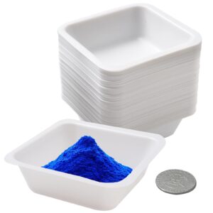 yzzsjc square weigh boats medium - 100 pac 100ml plastic disposable trays for scale,easy pour design,square lab weighing dishes for measuring,storing, mixing powders,liquids