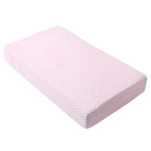 donomilo crib mattress protector, suitable for 52inch×28inch standard crib, minky dots fabric super soft anti slip durable toddler crib mattress pad cover, for baby boy baby girls (blushing bride)