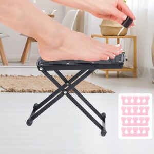 mowot pedicure foot rest home self pedicure foot stand assistant non-slip beauty step footrest stool for nail tech