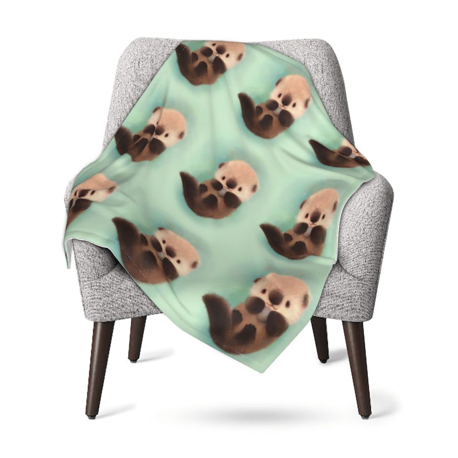 ISMV Swaddle Blankets Baby Sea Otters in Green Newborn Blanket Baby Blanket Comfy Nursing Blanket Durable Receiving Blanket for Baby Girl Or Boy