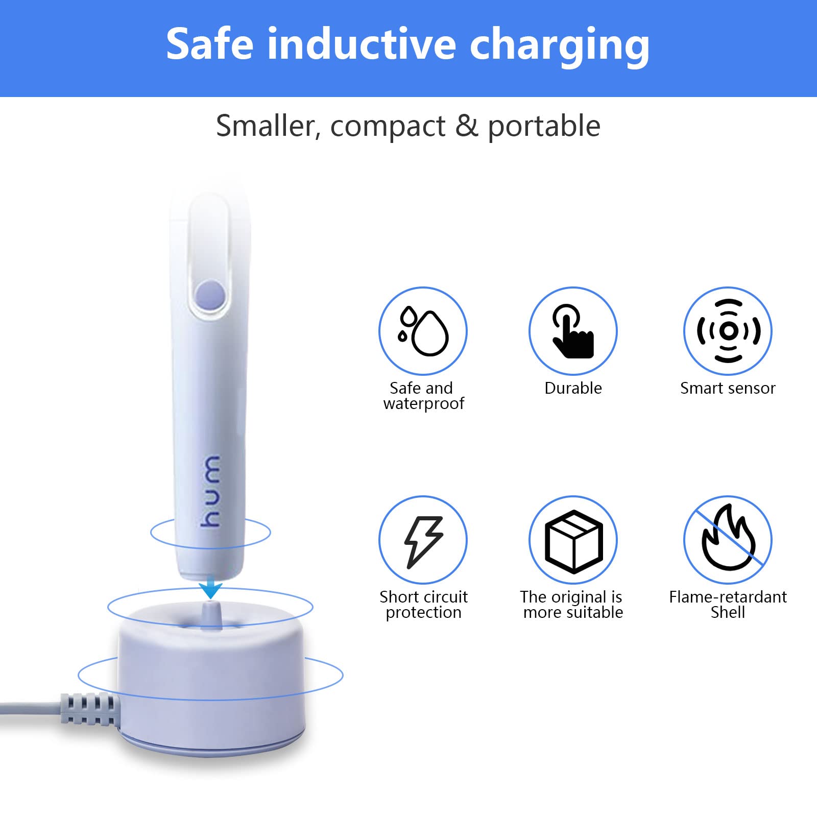 Lnauy Replacement Charger Base Compatible with Colgate hum Smart Electric Toothbrush Kit, Travel Charging Base for hum Sonic Toothbrush Power Adapter Cord