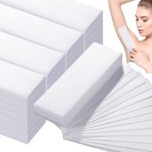 1000 pcs wax strips non woven waxing strips hair removal wax strips skin body facial hair removal bikini wax strip paper for women men arms legs underarm hair eyebrow armpit (white)