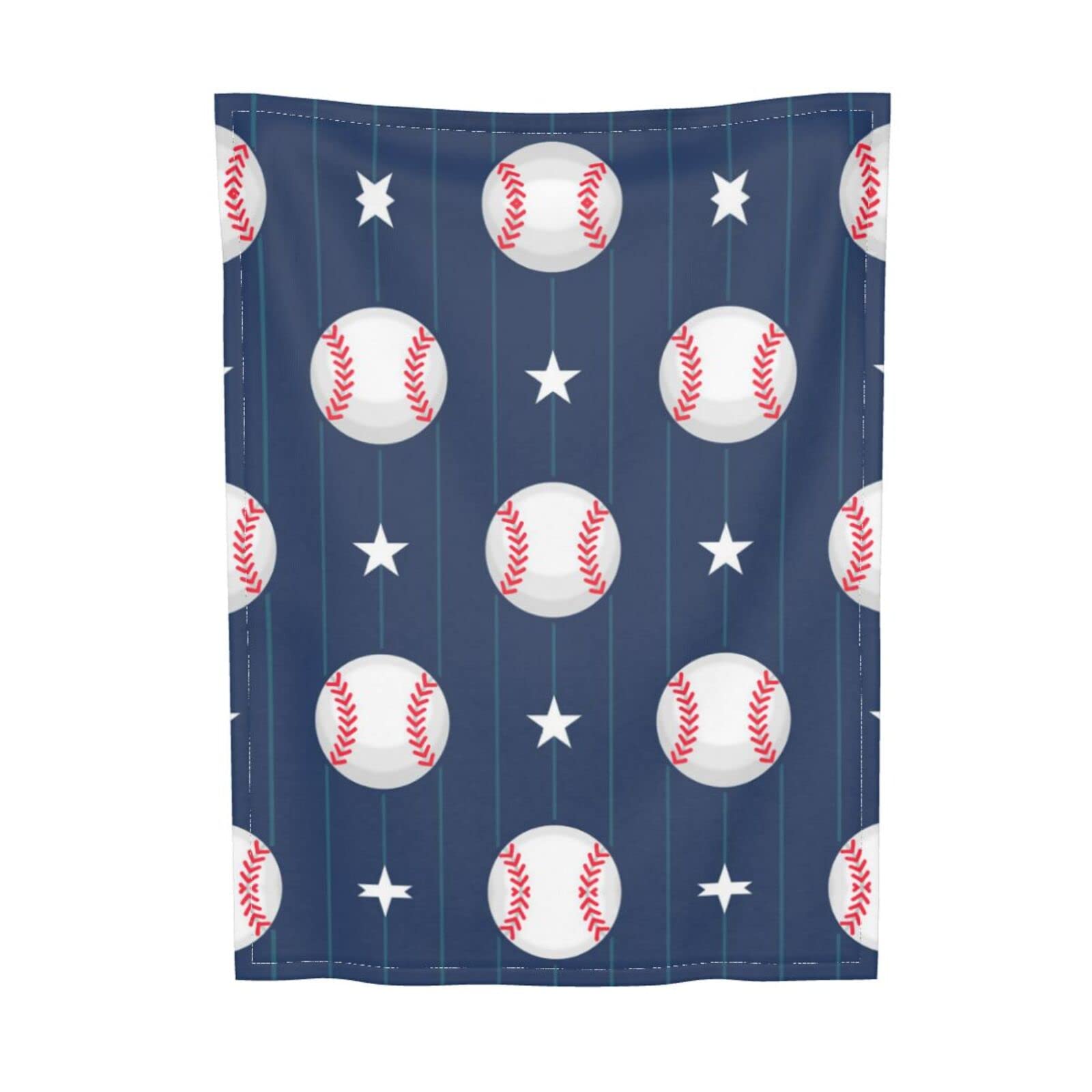 ISMV Swaddle Blankets Baseballs in Blue with Stars Newborn Blanket Baby Blanket Comfy Nursing Blanket Durable Receiving Blanket for Baby Girl Or Boy