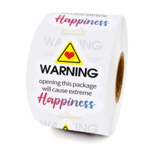 whing warning opening this package will cause extreme happiness thank you stickers labels , order packages envelope seals decorative label ideal for business gift bags and retailers, 500pcs