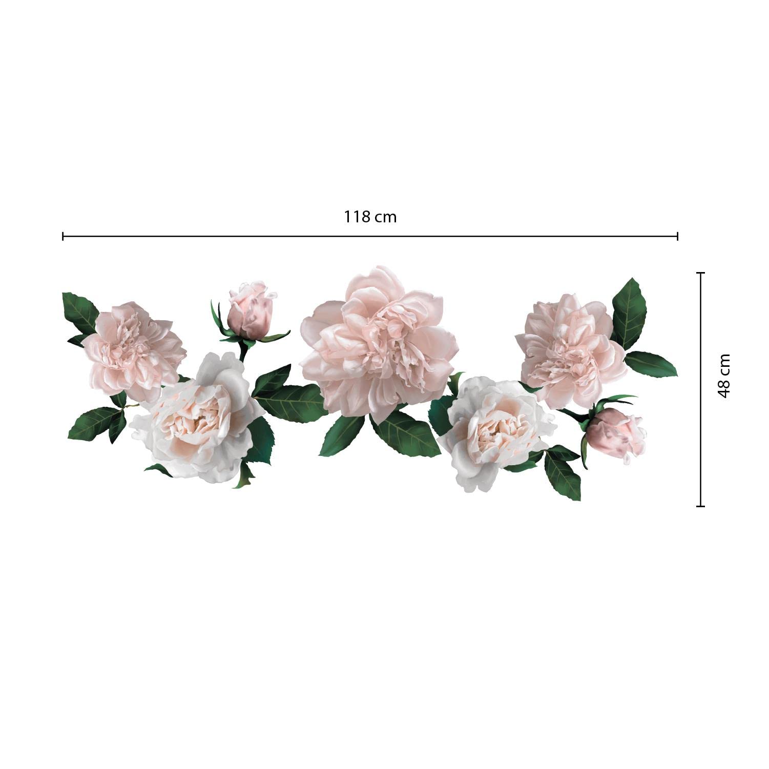 WALPLUS Flowers Roses Wall Decals Peel and Stick Wall Sticker Oversized Murals for Home Bedroom Nursery Room Floral Transparent Wall Decor