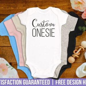 Kate & Meri Custom Onesie© / Bodysuit | Personalized Baby Onesie (3-6M, Black)