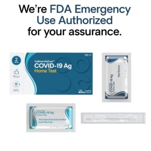 Celltrion DiaTrust COVID-19 Ag Rapid Test, 1 Pack, 2 Tests Total, FDA EUA Authorized Multiple Target OTC Test, Result in 15 Minutes Without Sending to a Lab