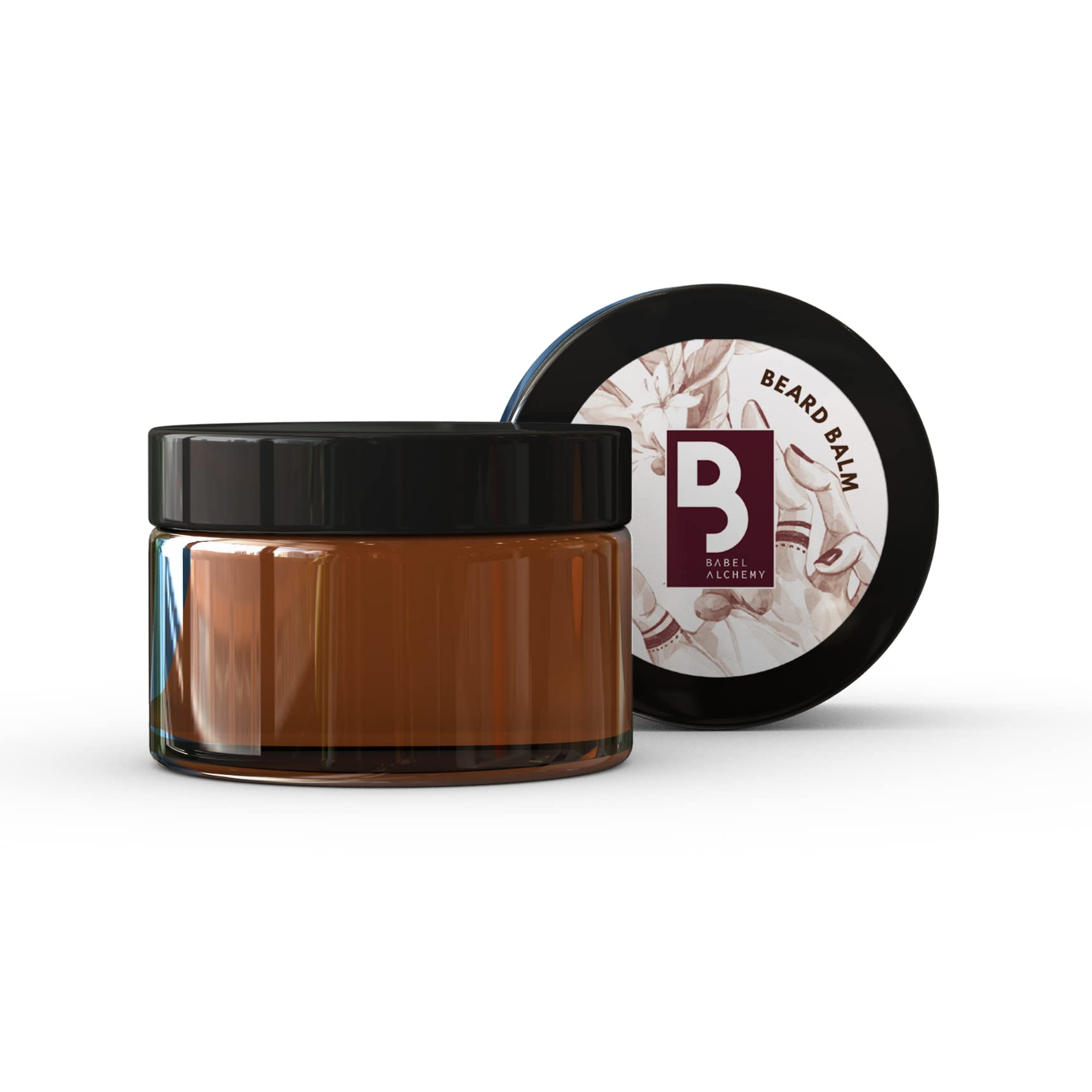 Babel Alchemy Beard Balm and Conditioner - All Natural Organic Grooming Beeswax Balm for Leave-In Conditioning, Styling, Softening, and Promoting Growth (Sandalwood)