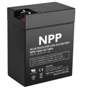 npp np6-14ah 6v 14 ah rechargeable sealed lead acid battery for parmak 901 & magnum solar park & teledyne b8-6 emergency lighting