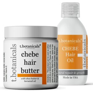 oil and butter hair growth set from chad africa - 4 oz organic chebe oil, 8 oz chebe butter with horsetail (lavender)