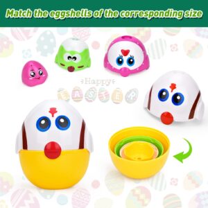 Easter Basket Stuffers Babies, Nesting Easter Eggs Toy Baby Easter Basket Suffers 1 Year Old, Baskets Stacking Toy for Kids，8 Pcs Matching Game for Age 1 2 3 Years Old, Easter Gifts for Toddler Boys