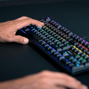 Cherry MX RGB Mechanical Keyboard with MX Red Silent Gold-Crosspoint Key switches for typists, Programmers, Creator, Coder, Work in The Office or at Home G80-3000N RGB (Full Size)