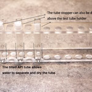 Ackers Transparent Acrylic Test Tube Bottle Small Glass Holder,Built-in Handle, 25 Tube Capacity, 0.7" (18mm) Holes for 10ML Test Tubes