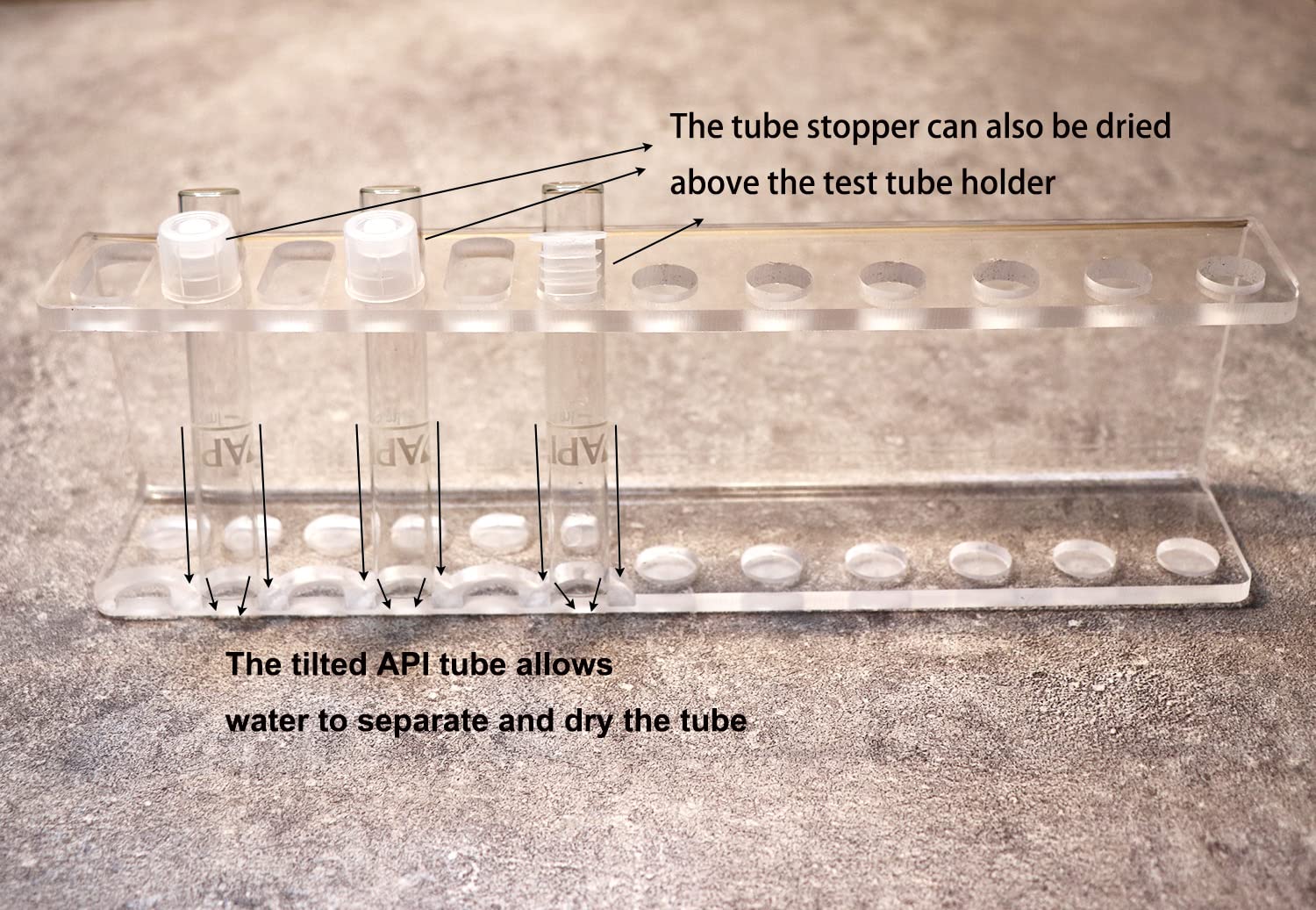 Ackers Transparent Acrylic Test Tube Bottle Small Glass Holder,Built-in Handle, 25 Tube Capacity, 0.7" (18mm) Holes for 10ML Test Tubes