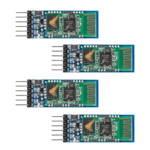 aediko 4pcs hc-05 wireless bluetooth rf transceiver master slave integrated bluetooth module 6 pin wireless serial port communication bt module