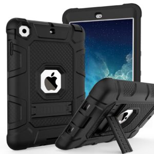 timism case for ipad mini 1 2 3 with kickstand, 3 in 1 heavy duty shockproof hybrid three layer protective cover for ipad mini 1st 2nd 3rd generation, black