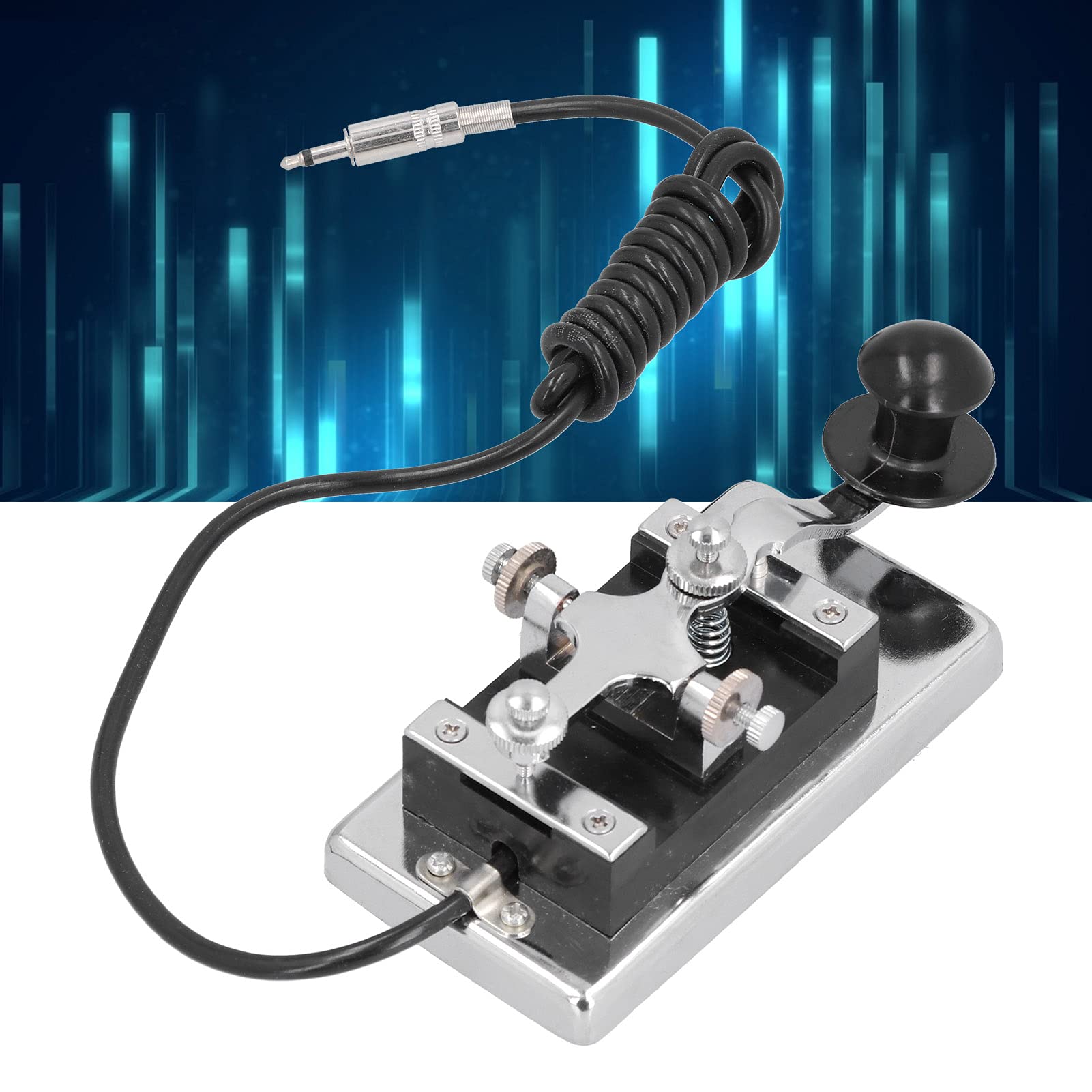 Liccx Morse CW Telegraph, Professional Morse CW Telegraph Straight Key, Stainless Steel CW Telegraph, Morse Communication,HY‑K4,