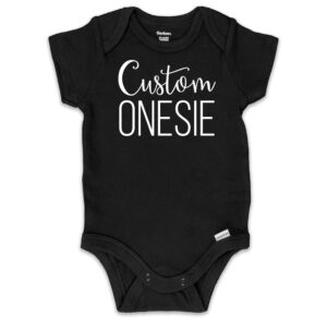 kate & meri custom onesie© / bodysuit | personalized baby onesie (3-6m, black)