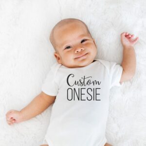 Kate & Meri Custom Onesie© / Bodysuit | Personalized Baby Onesie (3-6M, Black)