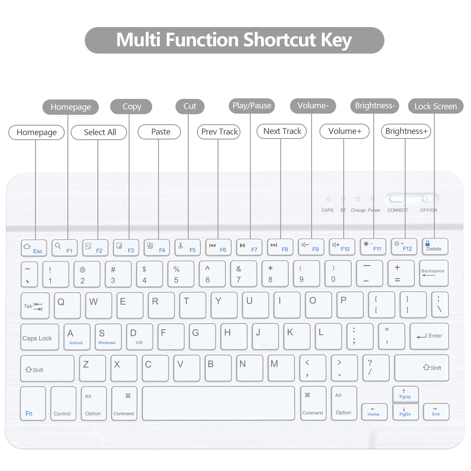 BQSS Keyboard Case for ipad 10.2" 9th/8th/7th Gen,Wireless Magnetic Detachable Keyboard for iPad 9th/8th/7th, for iPad Air 3rd Gen Stand Tablet Cover Case with Built-in Pencil Holder(Grey)