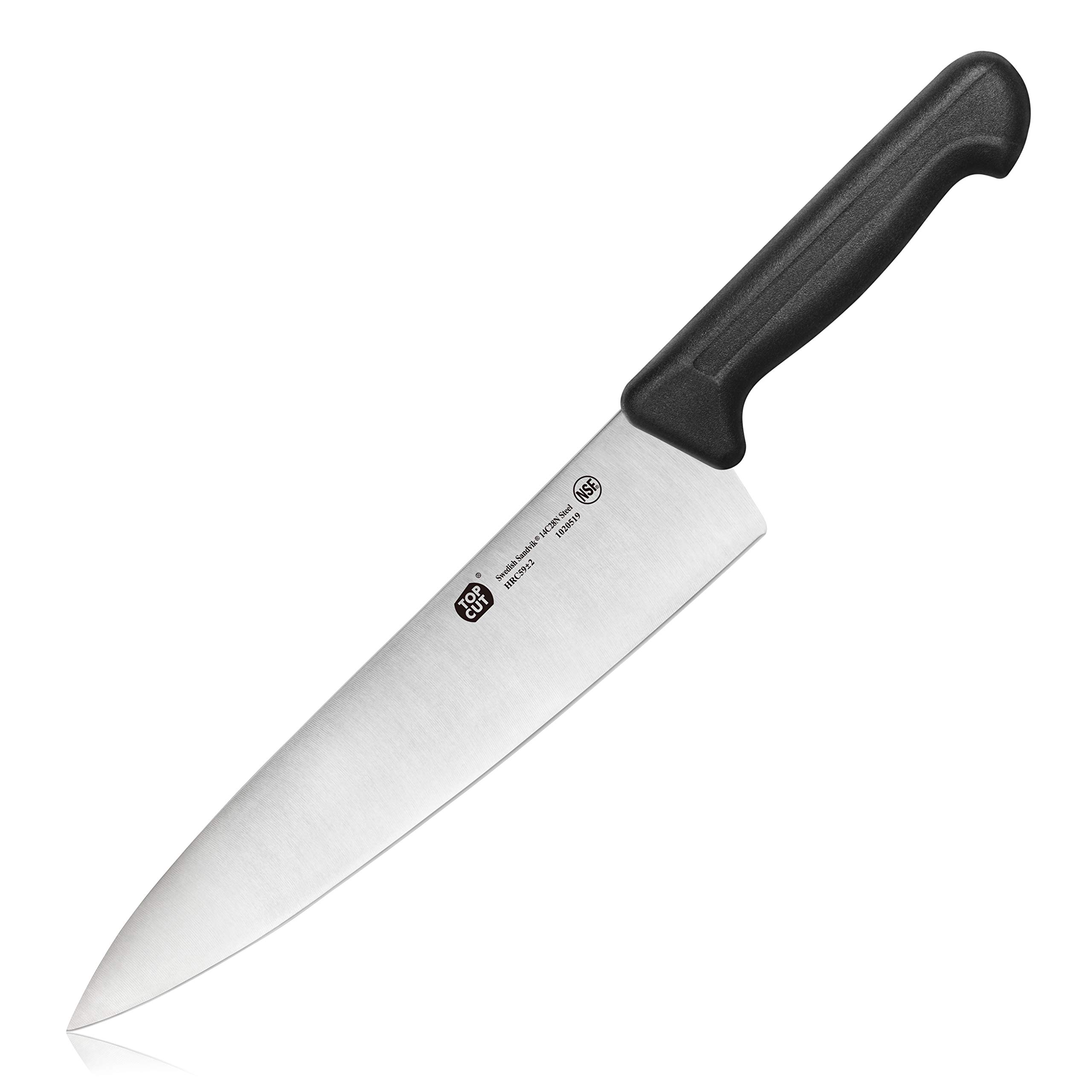 New Star Foodservice Top Cut 1029260 Swedish 14C28N Steel Chef Knife, 10-Inch