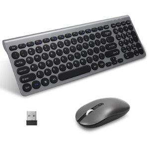 meanhigh wireless keyboard and mouse combo, 2.4g cordless mouse and keyboard set with numeric keypad, ultra-slim, compact, quiet, full size for windows, mac, computer, desktop, pc, notebook, laptop