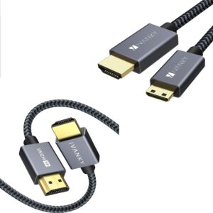 ivanky 4k hdmi cable 10 ft + mini hdmi to hdmi cable 6.6ft