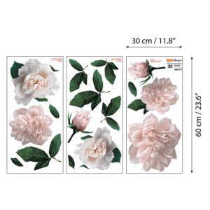 WALPLUS Flowers Roses Wall Decals Peel and Stick Wall Sticker Oversized Murals for Home Bedroom Nursery Room Floral Transparent Wall Decor