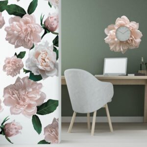 WALPLUS Flowers Roses Wall Decals Peel and Stick Wall Sticker Oversized Murals for Home Bedroom Nursery Room Floral Transparent Wall Decor