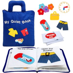 busy board quiet book for toddlers busy book toddler activities, montessori toys for 1 2 3 4 year old boys girls, educational toys learning toys fine motor travel toy cloth book for 1-6 years